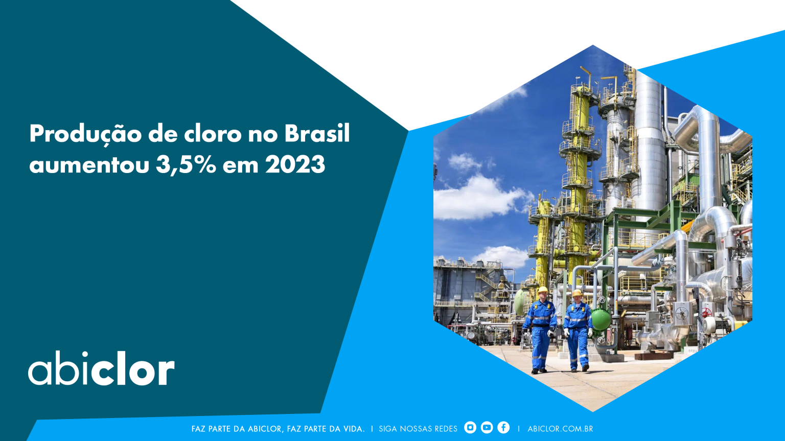 Produção de cloro no Brasil cresceu 3,5% em 2023 - Abiclor